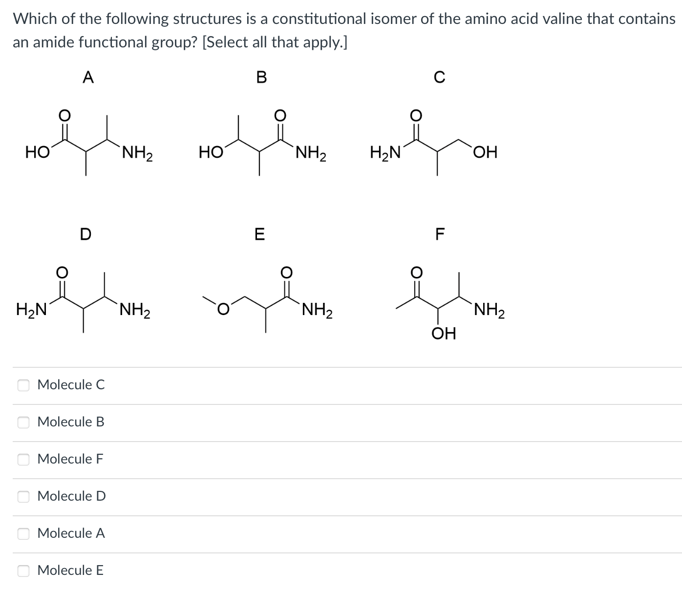 Solved Which of the following structures is a constitutional | Chegg.com