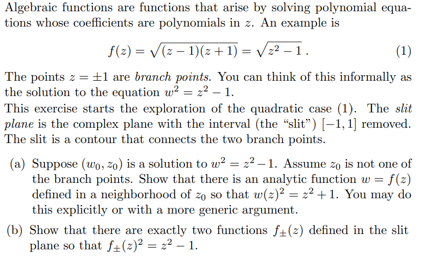 Solved Algebraic functions are functions that arise by | Chegg.com