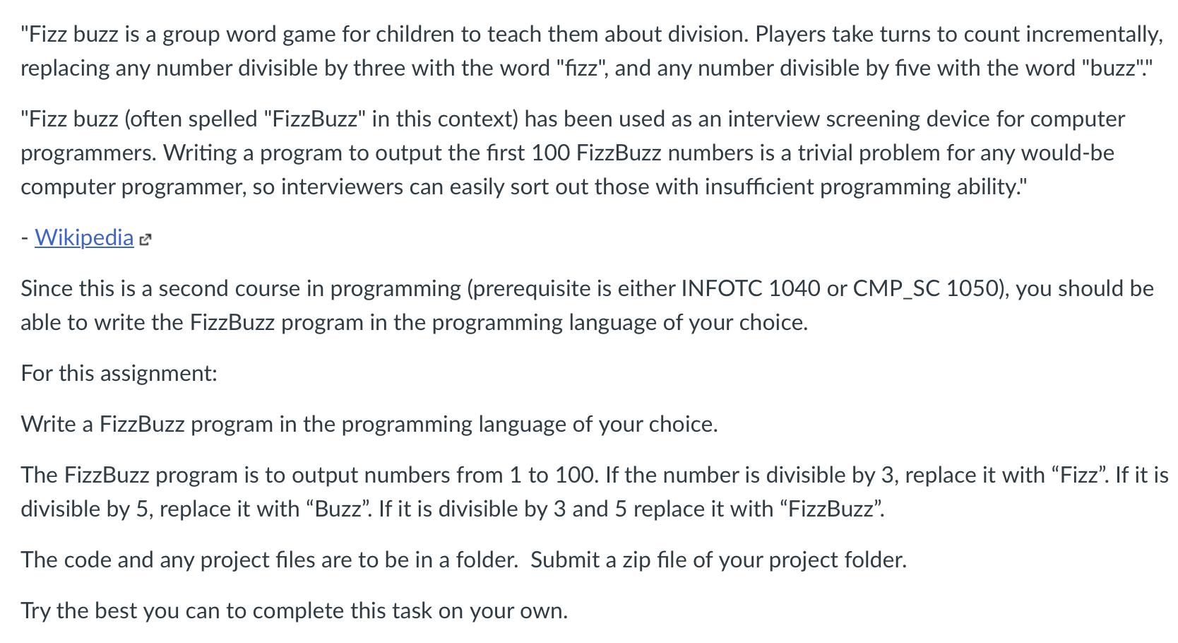 Solved "Fizz buzz is a group word game for children to teach | Chegg.com