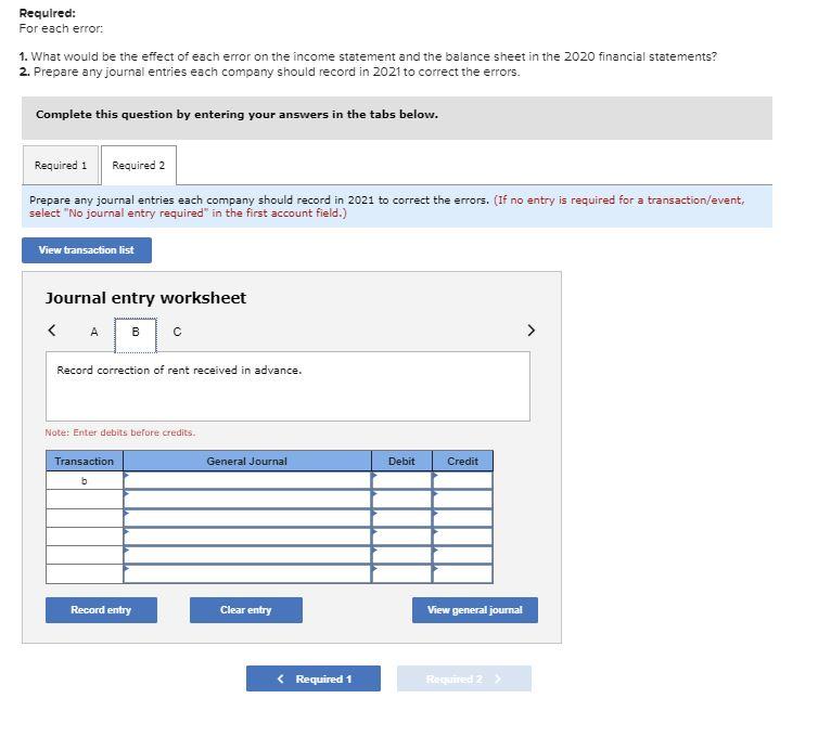 Solved Below are three independent and unrelated errors. a. | Chegg.com