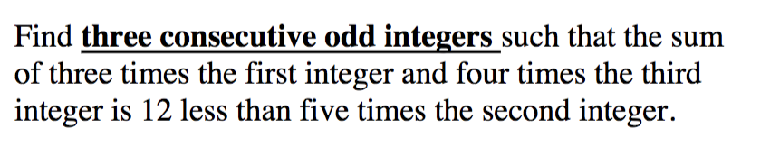 Solved Find three consecutive odd integers such that the sum | Chegg.com