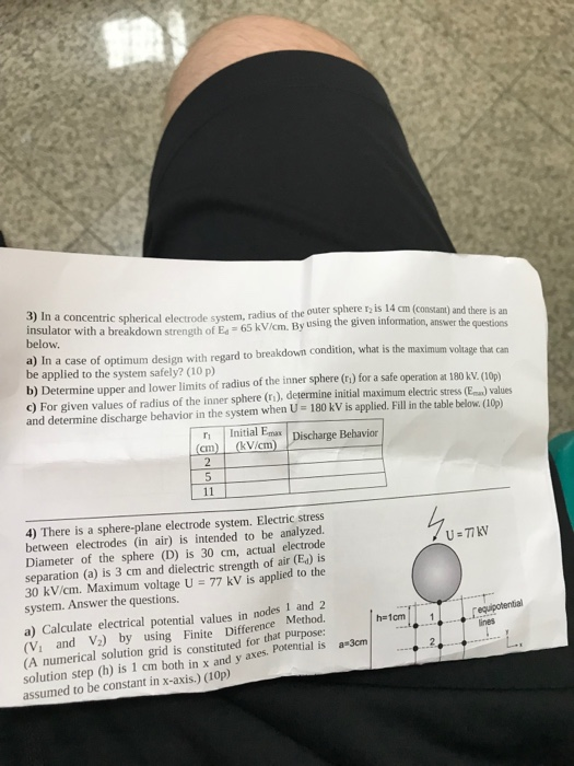 ) In a concentric spherical electrode system, radius | Chegg.com
