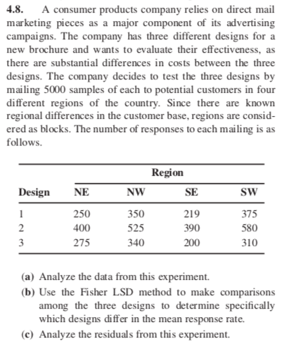 Solved 4.8. A consumer products company relies on direct | Chegg.com