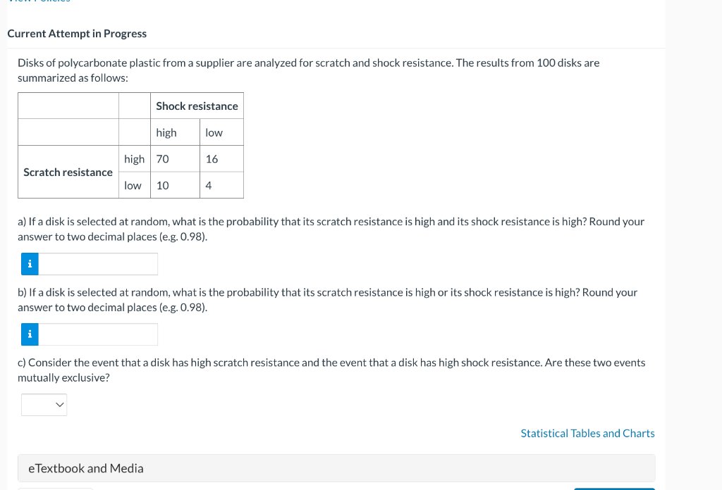 Solved Current Attempt in Progress Disks of polycarbonate | Chegg.com