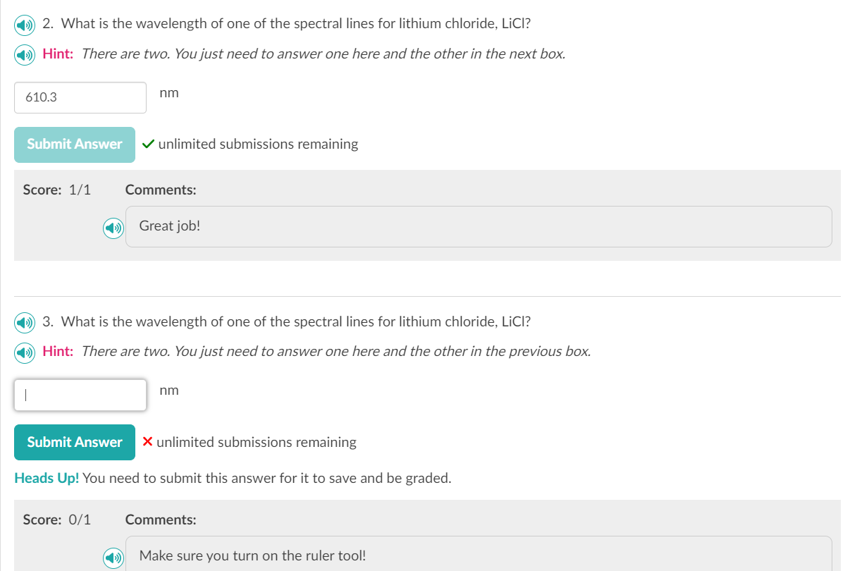 Solved 2. What is the wavelength of one of the spectral | Chegg.com