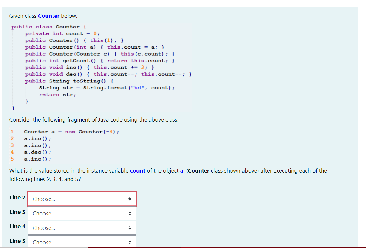 Solved Given Class Counter Below Public Class Counter {