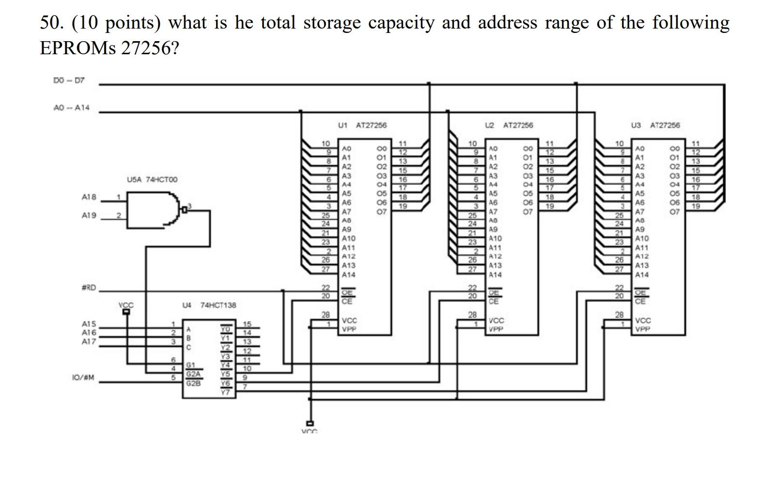 Solved 50. (10 points) what is he total storage capacity and | Chegg.com