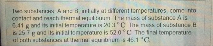 Solved Two substances, A and B, initially at different | Chegg.com