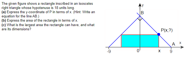 Solved The given figure shows a rectangle inscribed in an | Chegg.com