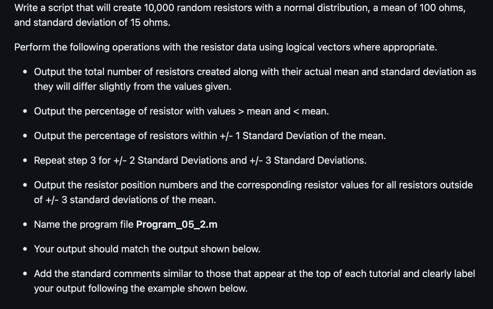 Solved Write a script that will create 10,000 random | Chegg.com