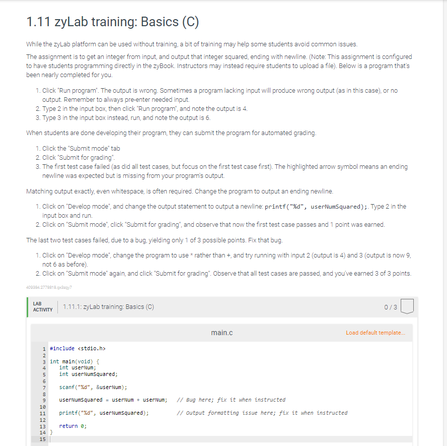 Solved While the zyLab platform can be used without | Chegg.com