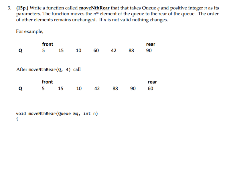 Solved 3 15p Write A Function Called Moventhrear That 