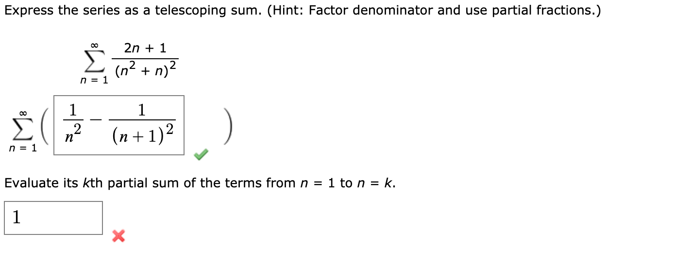 Solved Express the series as a telescoping sum. (Hint: | Chegg.com