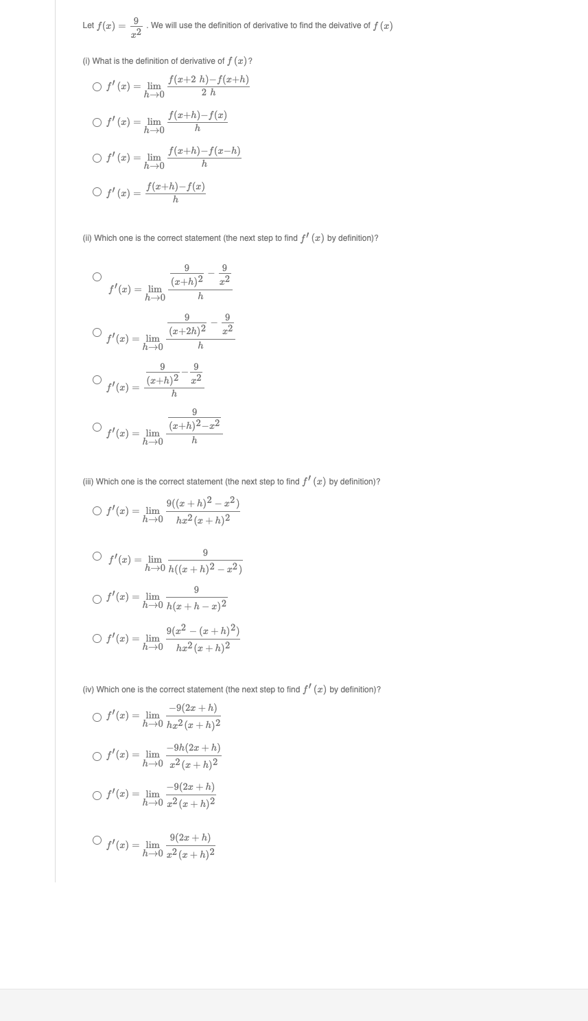 Solved Let f(x)=x29. We will use the definition of | Chegg.com