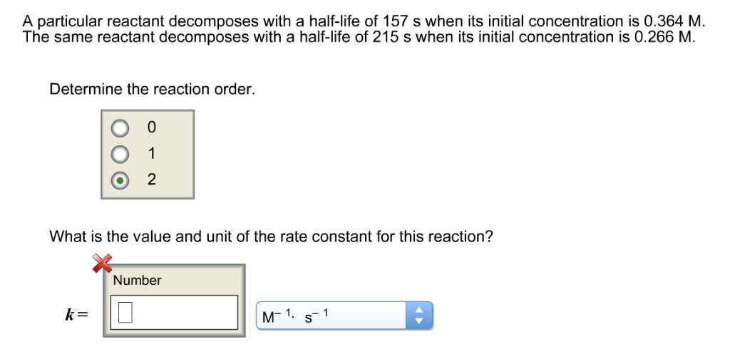 Solved A particular reactant decomposes with a half-life of | Chegg.com