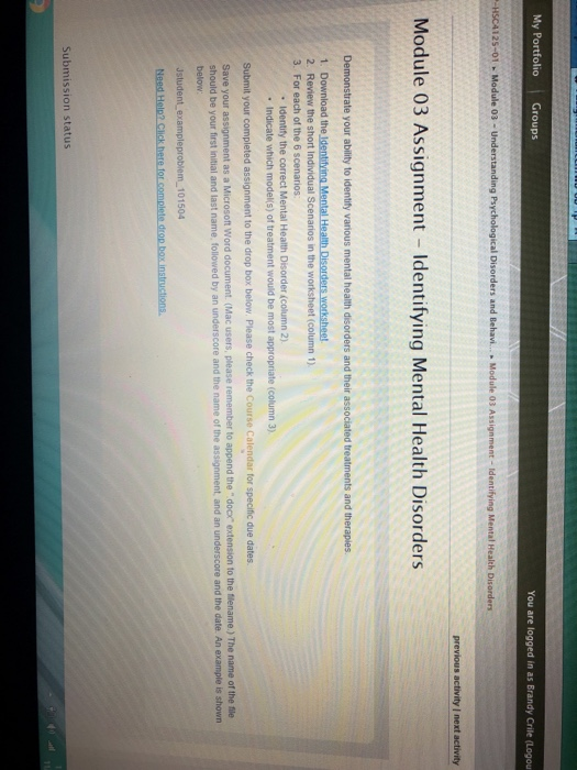 Solved My P Ps Module 03 Assignment Identifying Mental | Chegg.com