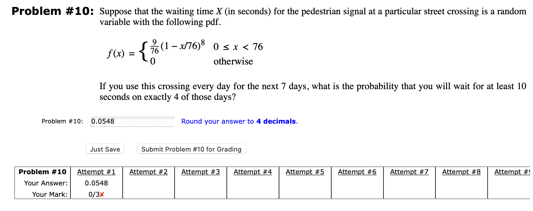 Solved Problem #10: Suppose that the waiting time x (in | Chegg.com