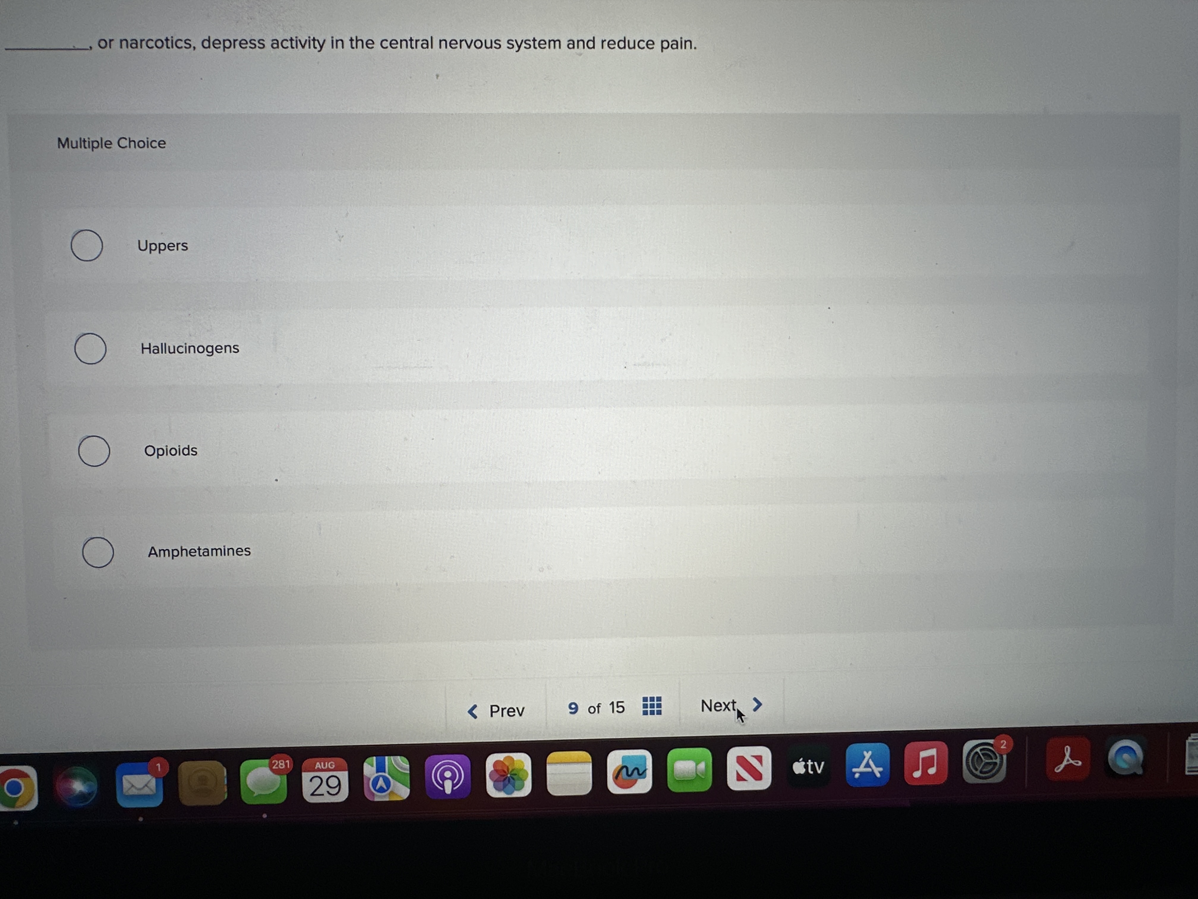 Solved or narcotics, depress activity in the central nervous | Chegg.com