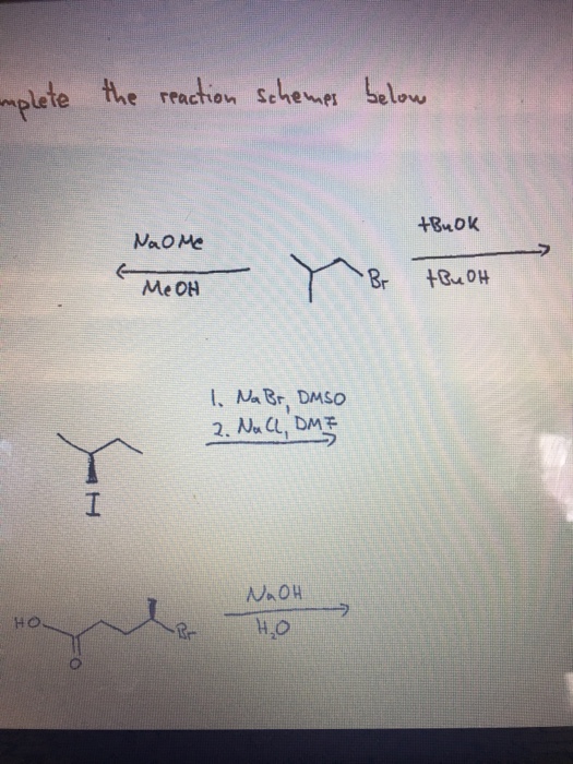 Solved Complete the reaction schemes below | Chegg.com