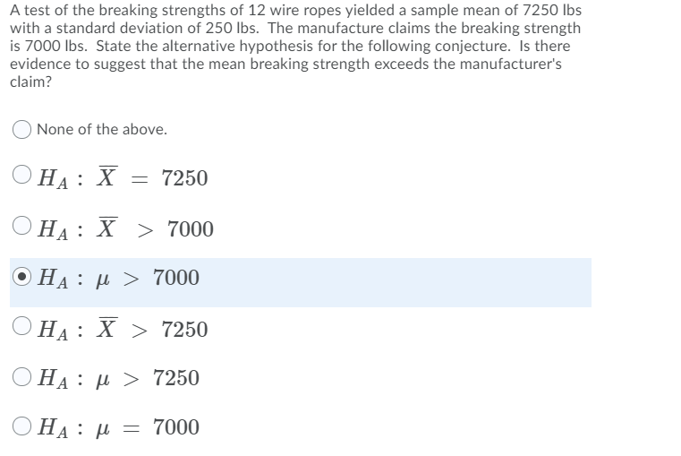Solved A test of the breaking strengths of 12 wire ropes | Chegg.com