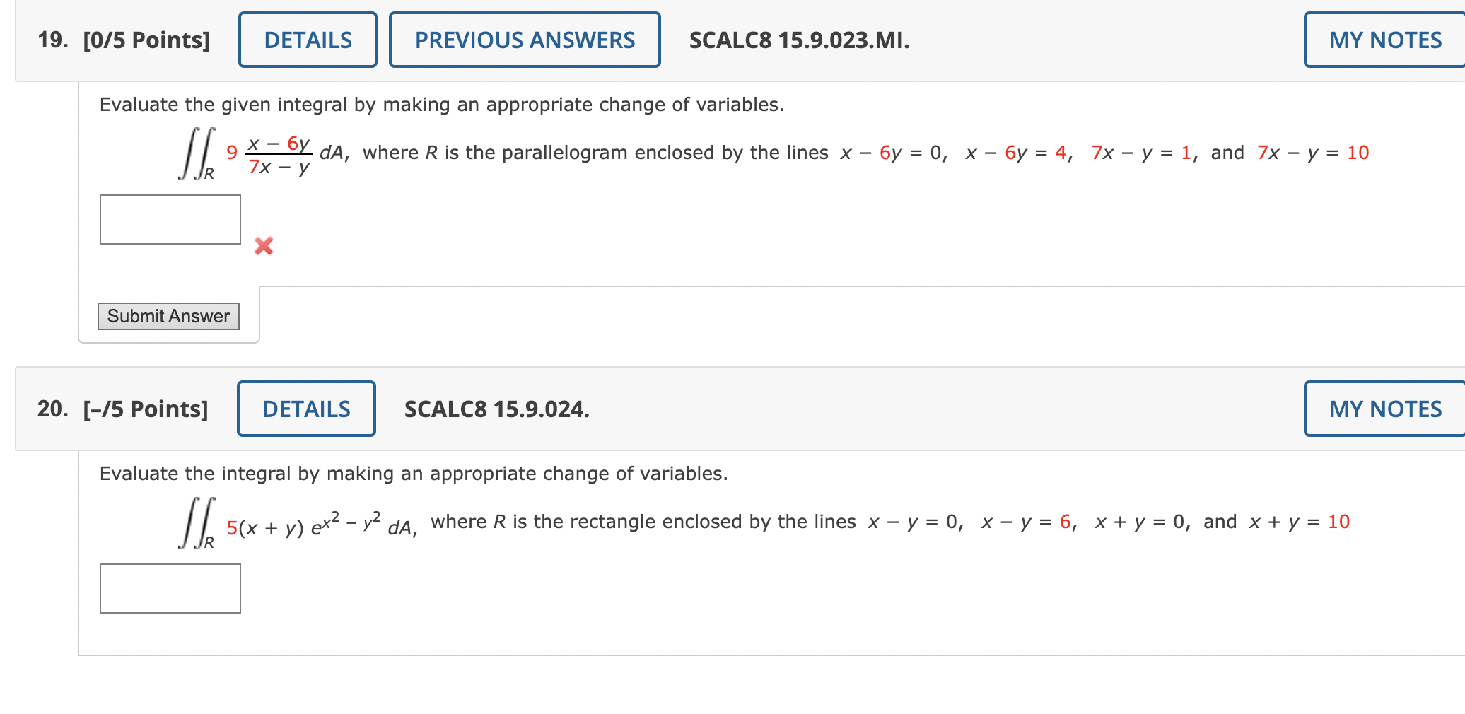 Solved 19. [0/5 Points] DETAILS PREVIOUS ANSWERS SCALC8 | Chegg.com