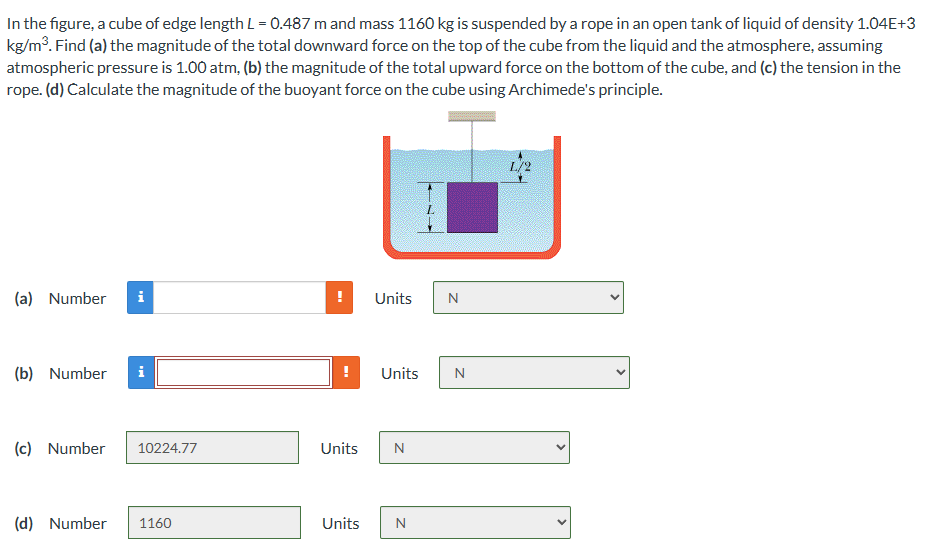 Solved In the figure, a cube of edge length L=0.487m ﻿and | Chegg.com