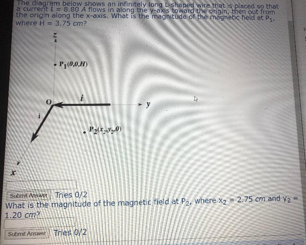 Solved The diagram below shows an infinitely long L-shaped | Chegg.com
