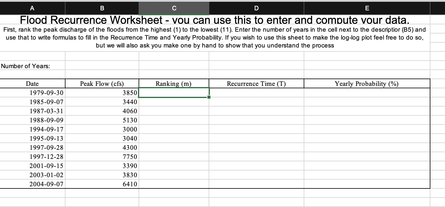 Solved Part 1: Computing the Recurrence Time and Yearly | Chegg.com