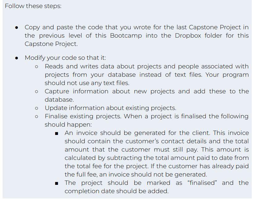 Solved Follow these steps: - Design and create a database | Chegg.com
