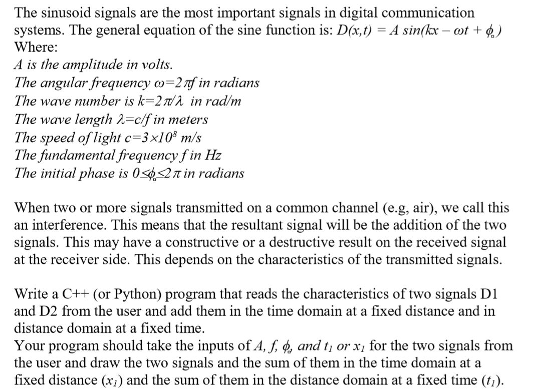 The sinusoid signals are the most important signals | Chegg.com