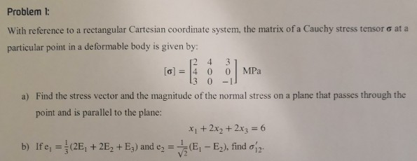 Solved Problem 1 With reference to a rectangular Cartesian | Chegg.com