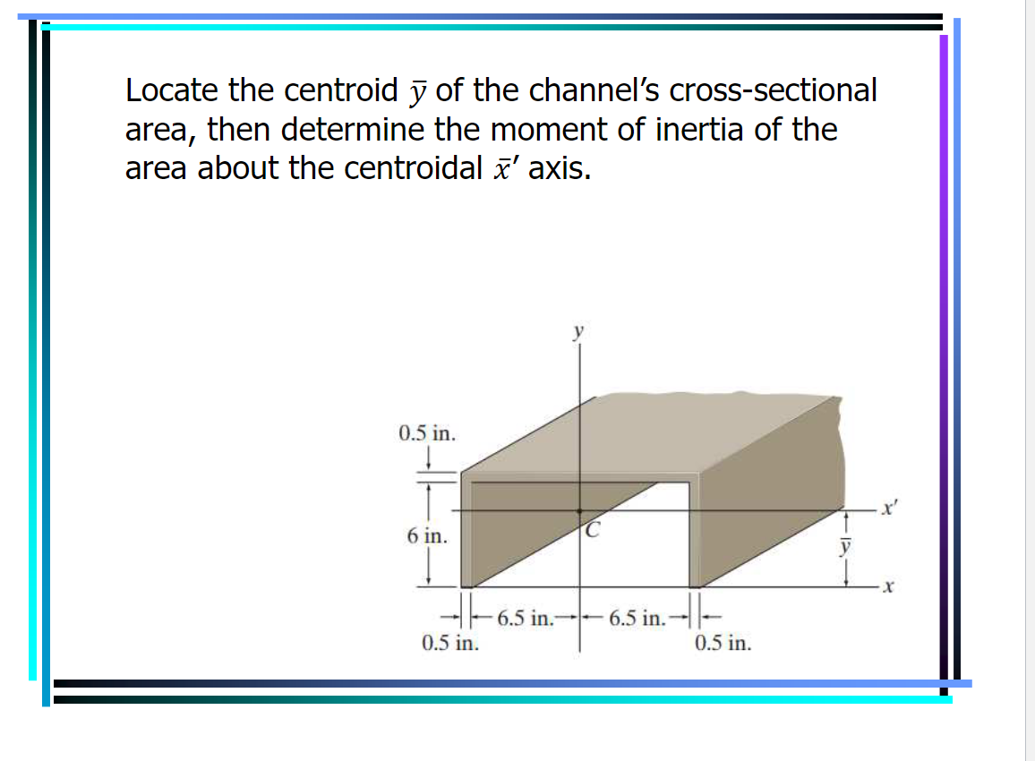 Locate the centroid y of the channel's | Chegg.com