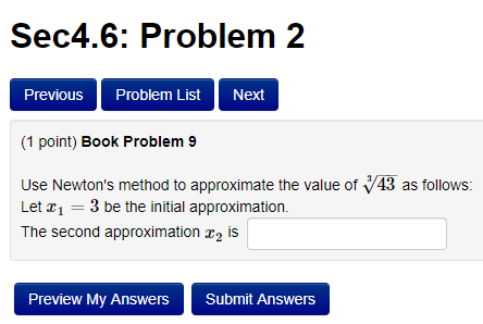 Solved Sec4.6: Problem 2 PreviousS Problem List Next (1 | Chegg.com