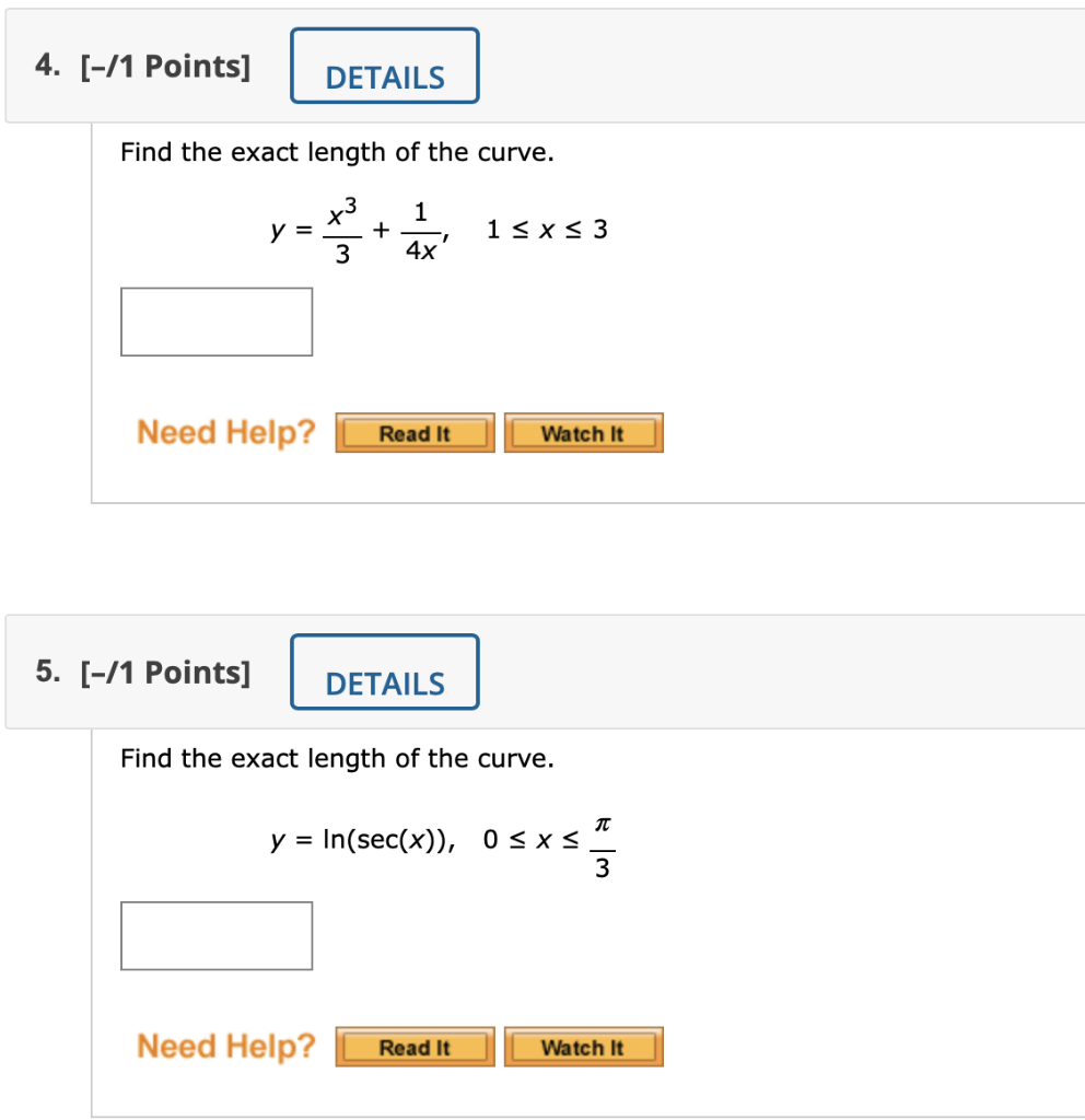 Solved Find the exact length of the curve. y=3x3+4x1,1≤x≤3 | Chegg.com
