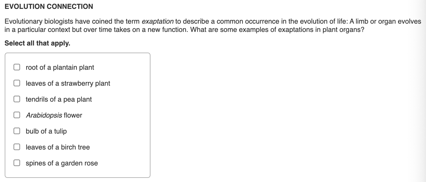 EVOLUTION CONNECTION Evolutionary biologists have | Chegg.com