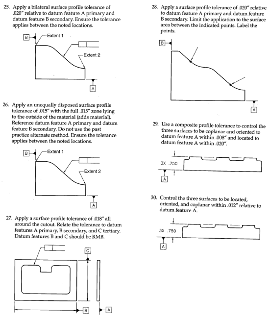 25. Apply a bilateral surface profile tolerance of | Chegg.com
