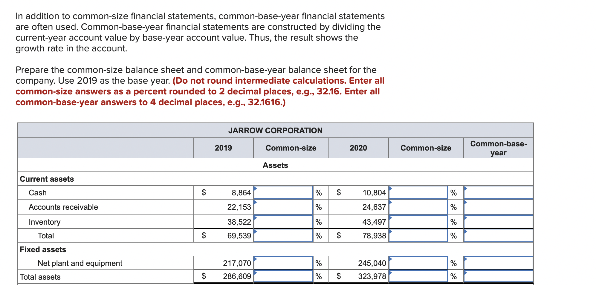 Solved In addition to common-size financial statements, | Chegg.com