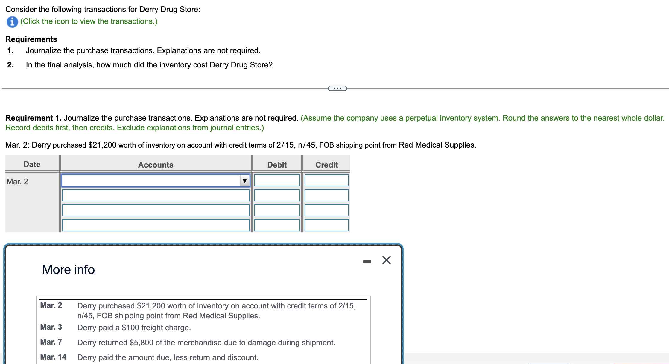 Solved Consider the following transactions for Derry Drug | Chegg.com