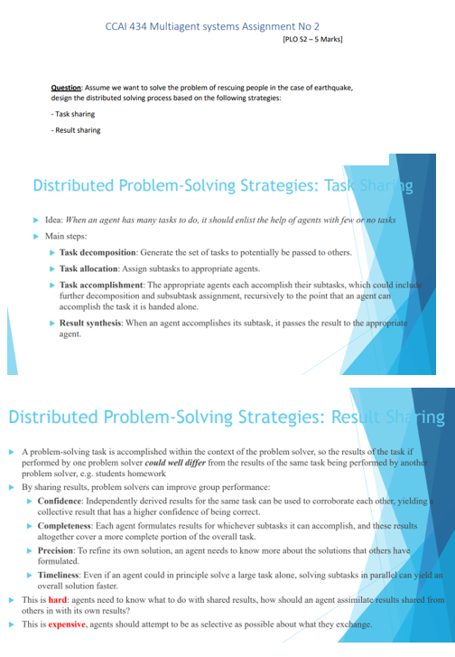 Solved CCAl 434 Multiagent systems Assignment No 2 [PLO \$2- | Chegg.com