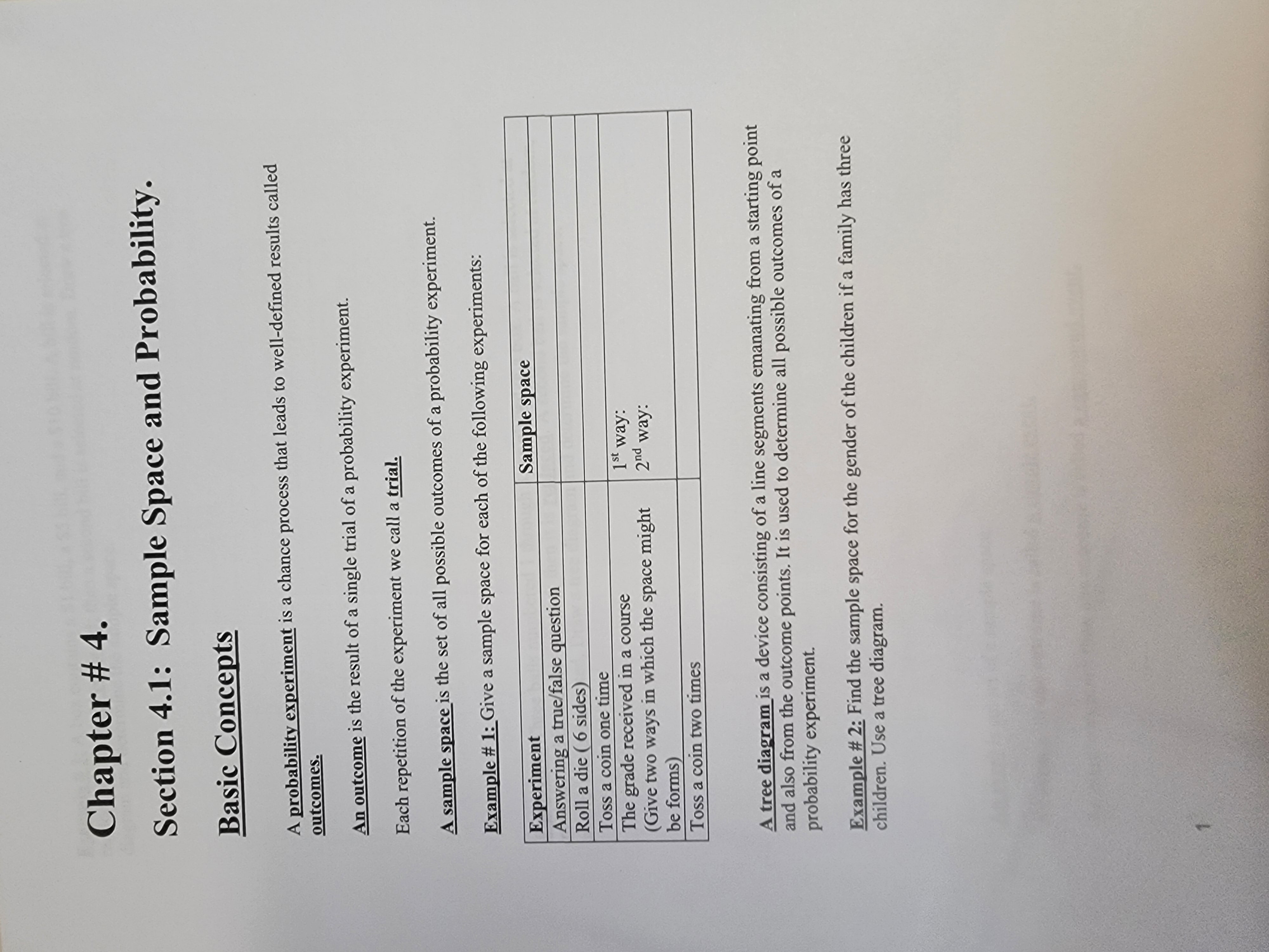 Solved Chapter \# 4. Section 4.1: Sample Space and | Chegg.com