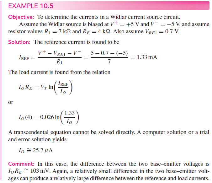 Solved Consider the Widlar current source in Figure 10.9 | Chegg.com