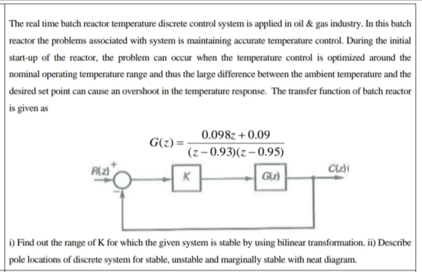 The real time batch reactor temperature discrete | Chegg.com