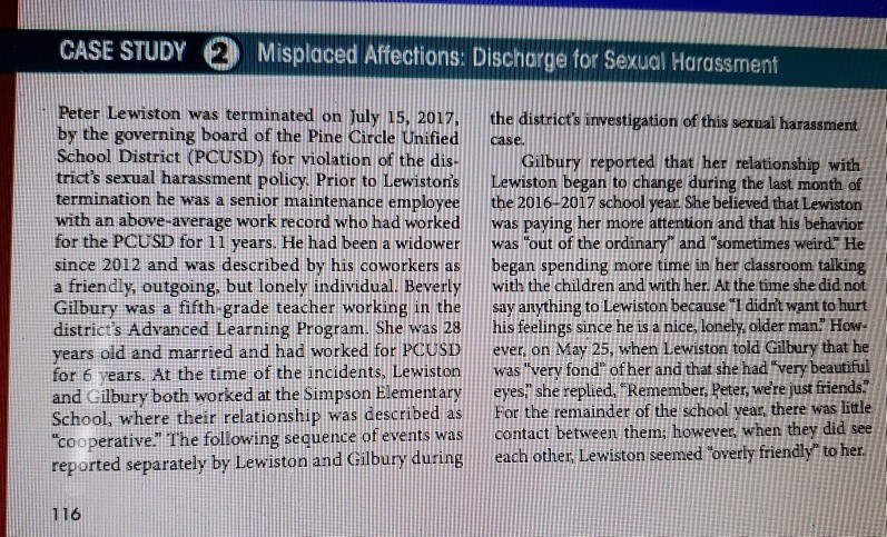Solved •Read Case Study 2 “Misplaced Affections: Discharge | Chegg.com