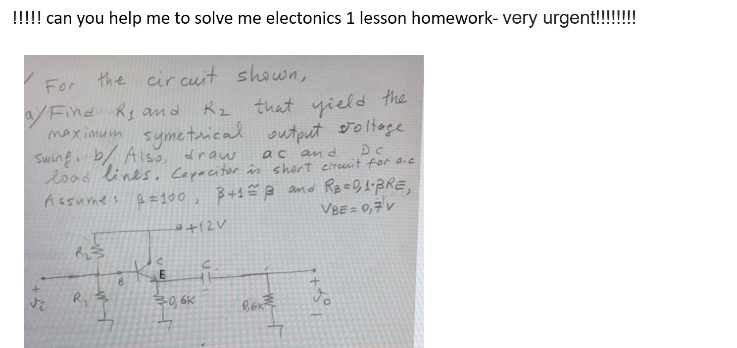 can you help me to solve me electonics 1 lesson | Chegg.com