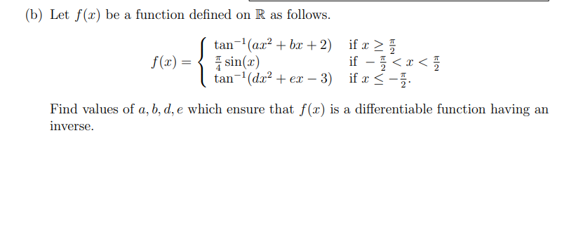Solved (b) Let f(x) be a function defined on R as follows. | Chegg.com