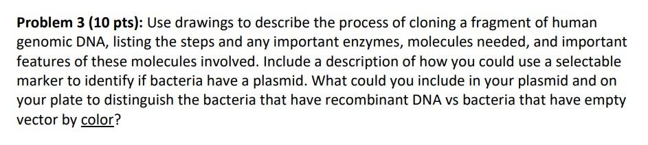 Solved Problem 3 (10 pts): Use drawings to describe the | Chegg.com