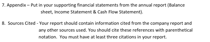 7. Appendix - Put in your supporting financial | Chegg.com