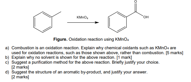 Solved Figure. Oxidation reaction using KMnO4 a) Combustion | Chegg.com