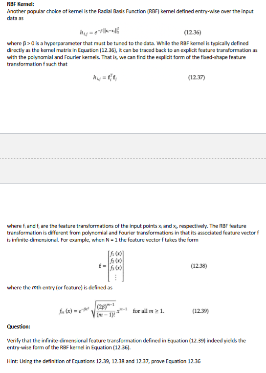 Wij=e|| kx 16 RBF Kernel: Another popular choice of | Chegg.com