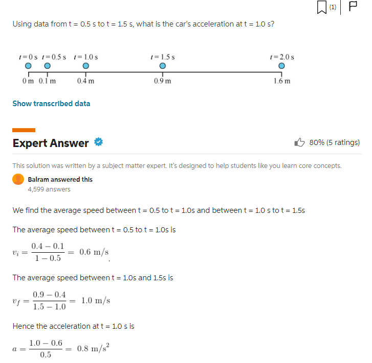 Solved For 3b, I computed the acceleration using the | Chegg.com